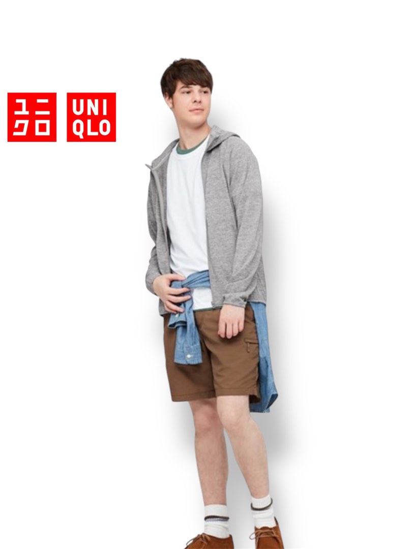 Uniqlo Dry Ex UV Cut Odour ctrl full zip hoodie jacket, Men's Fashion ...