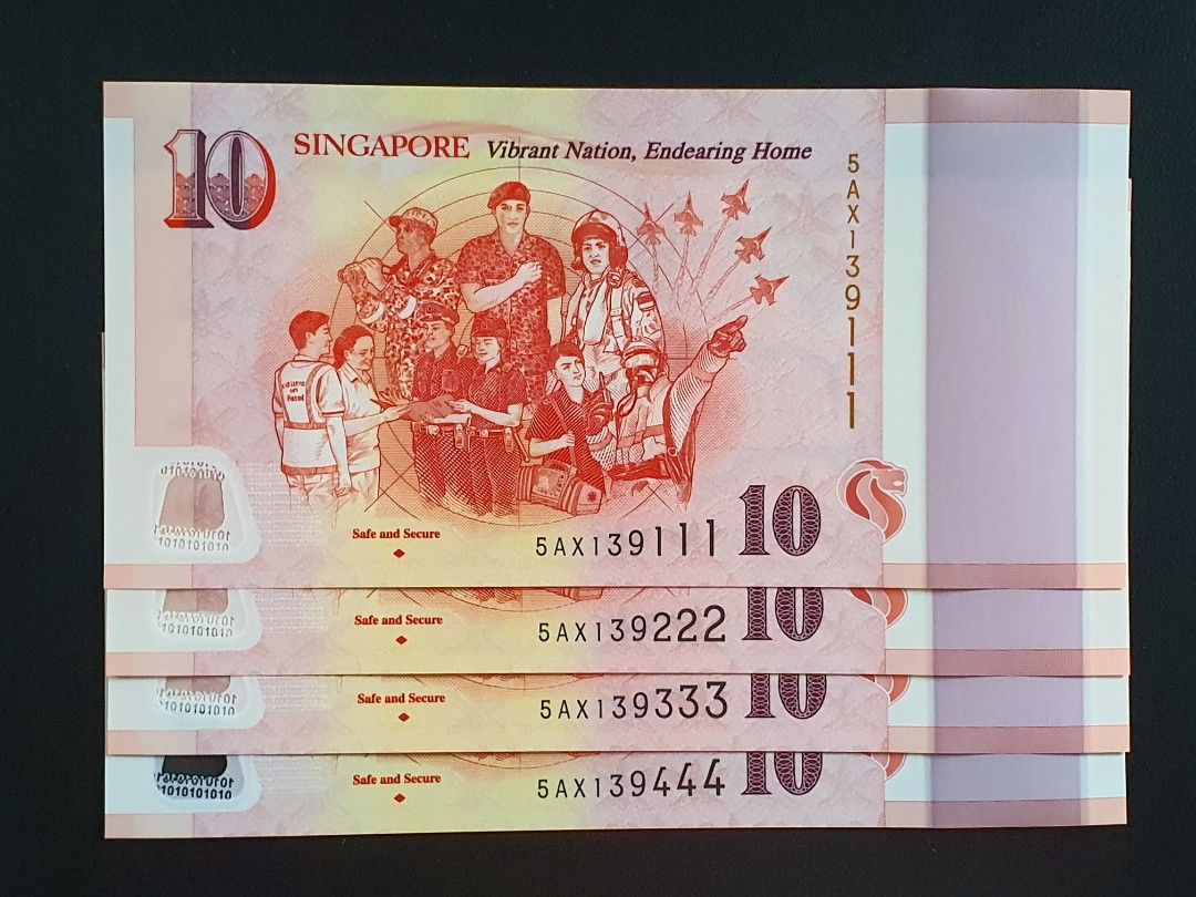 Very Rare! SG50 Commemorative Note - $10 - Ending with TRIPLE NUMBER ...
