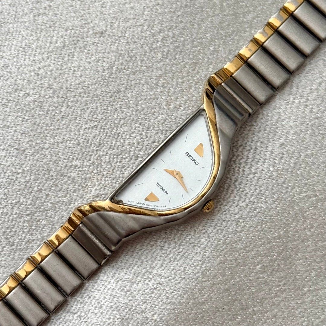 Vintage Seiko Two-toned Gold and Silver Half Moon Watch, Women's ...