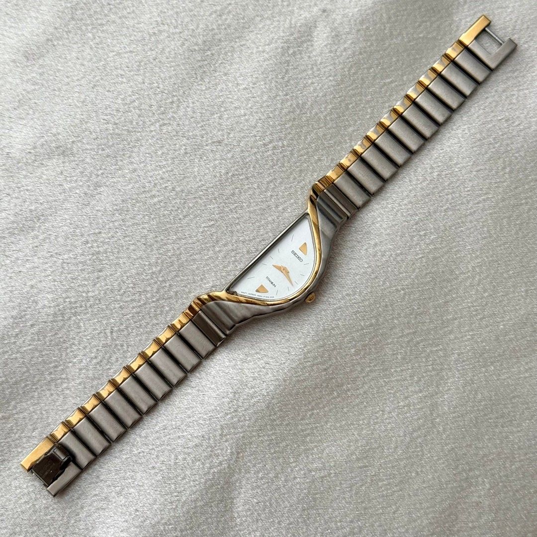 Vintage Seiko Two-toned Gold and Silver Half Moon Watch, Women's ...