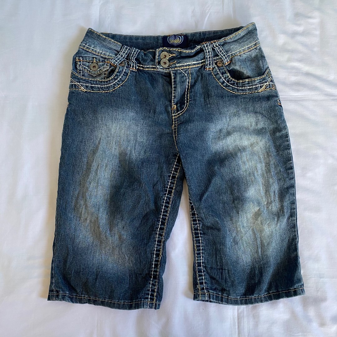 y2k angels jorts, Women's Fashion, Bottoms, Shorts on Carousell