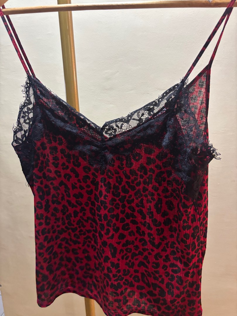 ZARA Lace spaghetti top, Women's Fashion, Tops, Sleeveless on Carousell