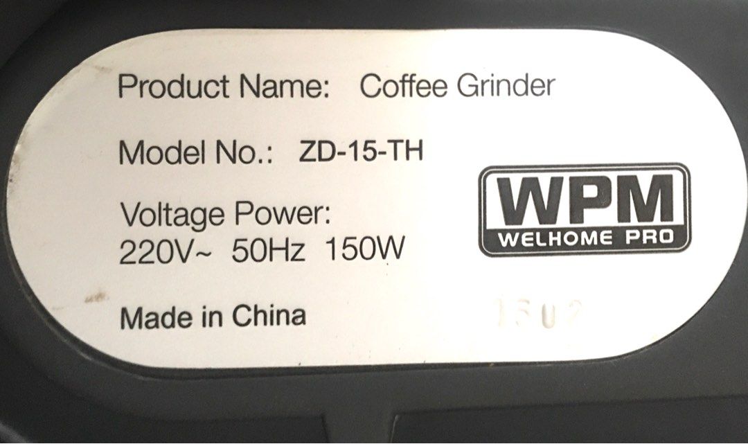 95%新 WPM 惠家 WelHome Pro ZD-15-TH 家用入門首選 鋁金屬殼 不銹鋼意式錐刀頭 咖啡 磨豆機 aluminium ...