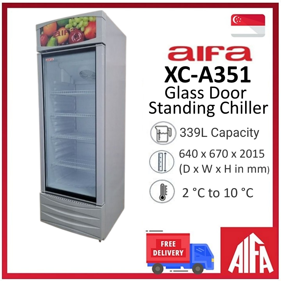 Aifa XC-A351 Standing Glass Door Drinks, Commercial Chiller, 339L ...
