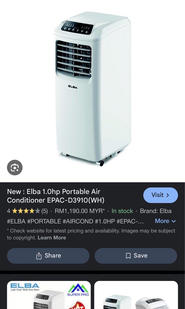 Aircond portable elba, TV & Home Appliances, Air Conditioners & Heating ...