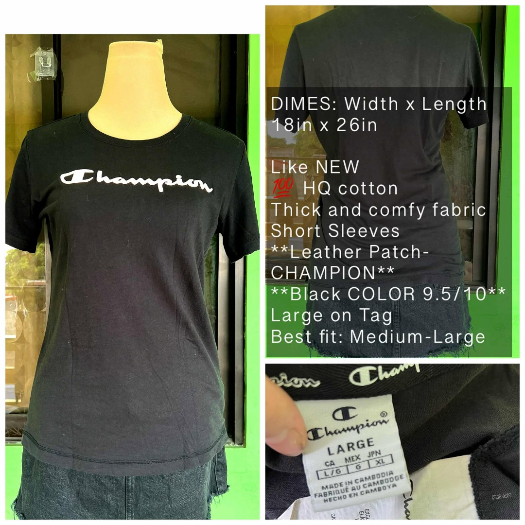 AUTH CHAMPION CREW NECK SHIRT MEDIUM- LARGE, Women's Fashion, Tops ...