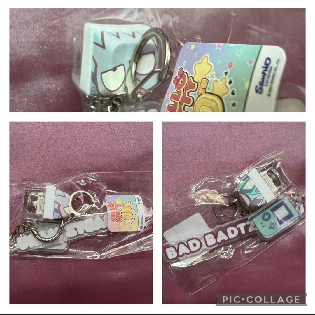Authentic sanrio licensed Bad Badtz maru keycap keychain with clicker ...