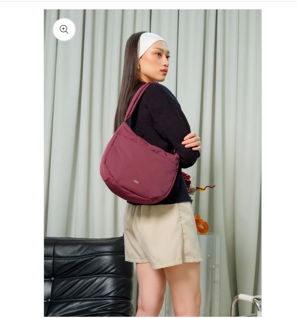 Authentic the Sophia label tsl POSH PUFFY CROSSBODY BAG IN WINE RED ...