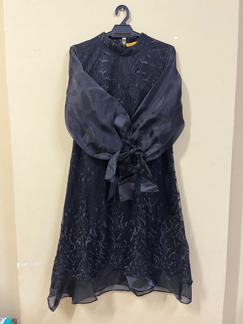 Baju Raya Hitam Lace, Women's Fashion, Dresses & Sets, Traditional ...