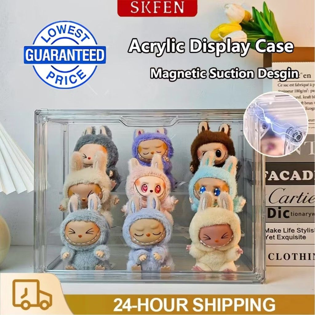 BNIB Acrylic Labubu Display Box Popmart Figurine Display Case Molly ...