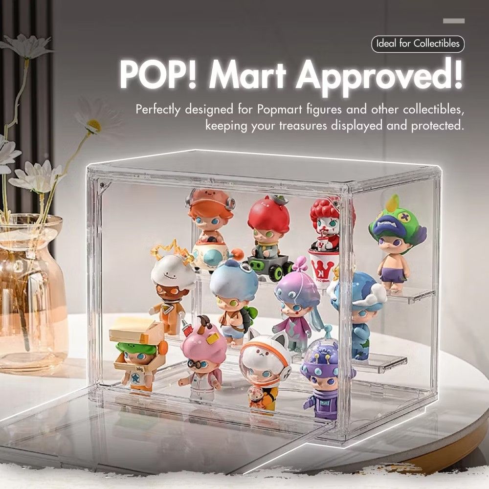 BNIB Acrylic Labubu Display Box Popmart Figurine Display Case Molly ...