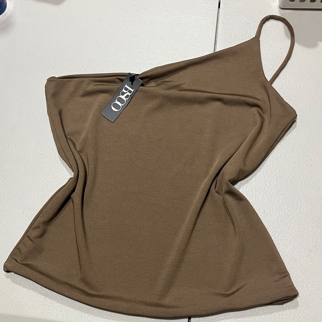 BSCO Basic brown asymmetrical top, Women's Fashion, Tops, Others Tops ...