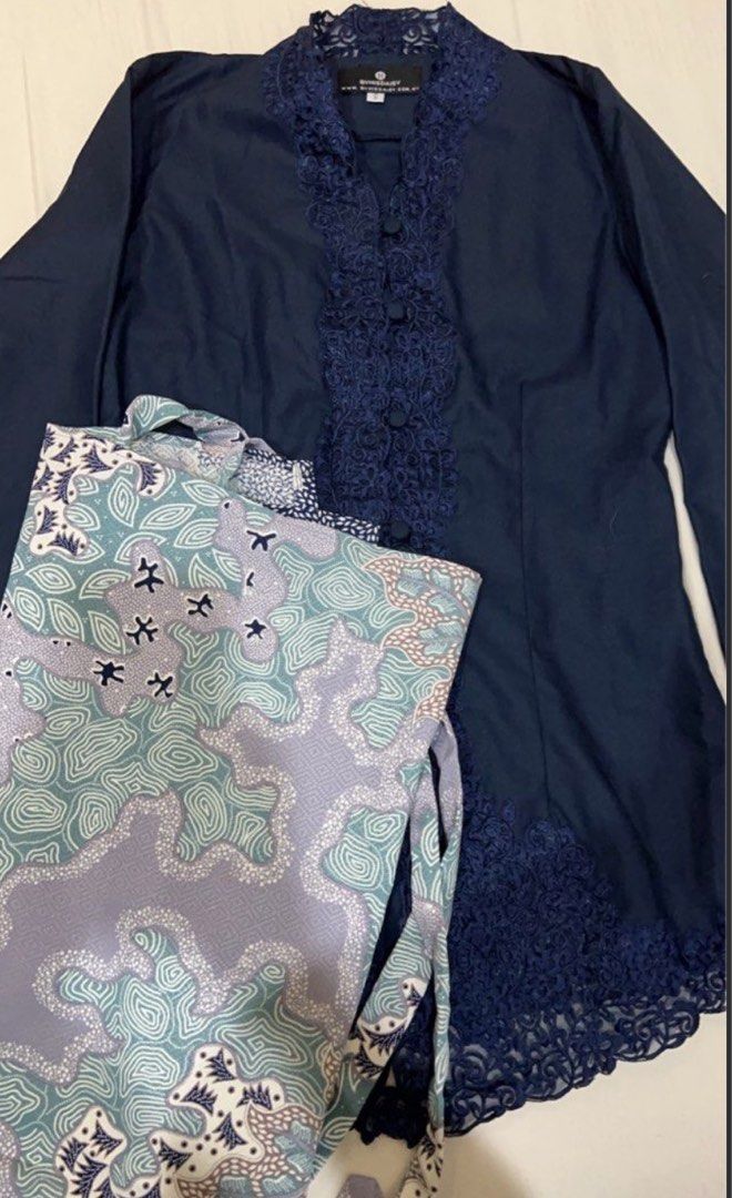 byhisdaisy navy blue baju raya baju kebaya y2k fairycore cottagecore ...
