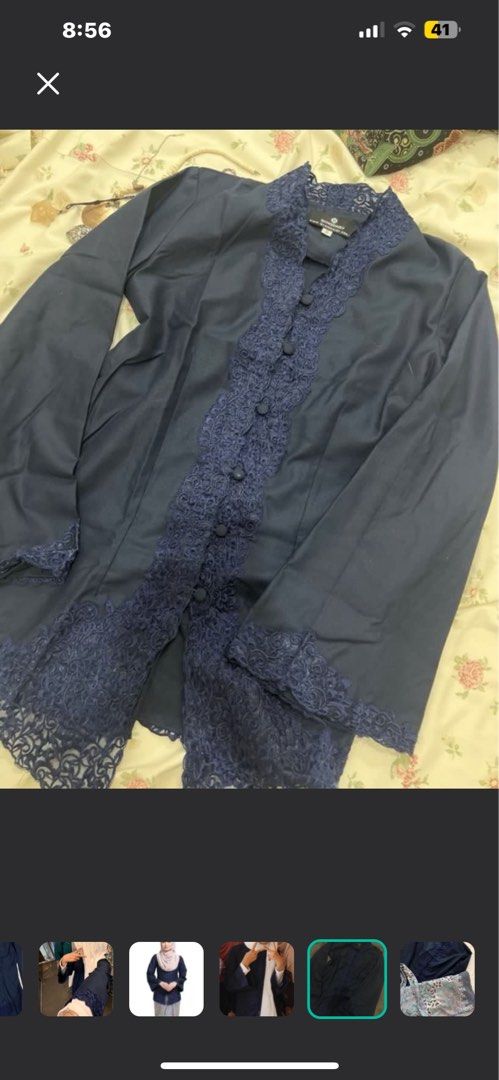 byhisdaisy navy blue baju raya baju kebaya y2k fairycore cottagecore ...