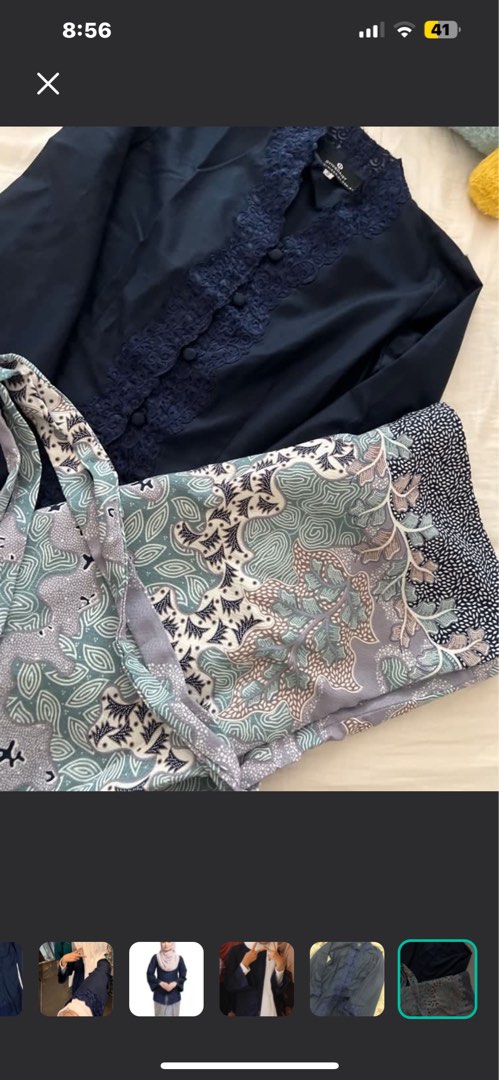 byhisdaisy navy blue baju raya baju kebaya y2k fairycore cottagecore ...