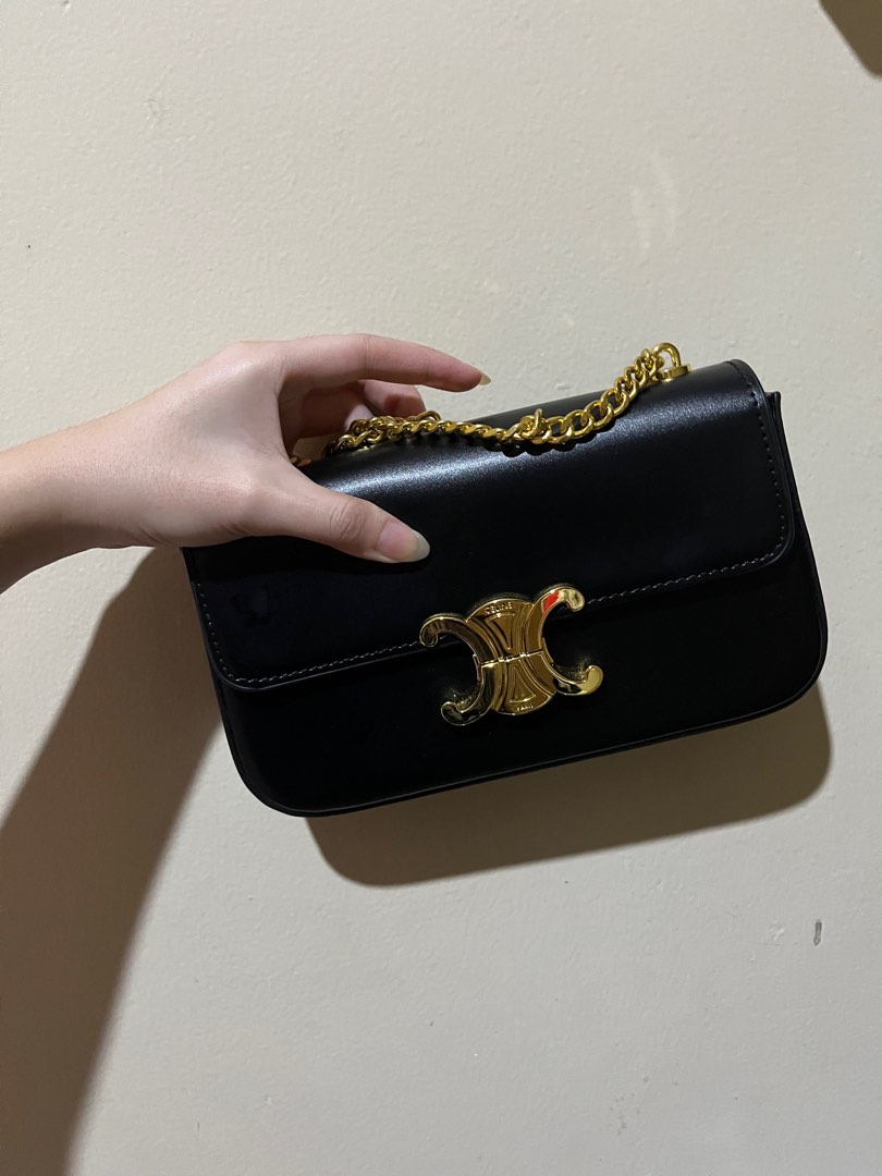 CELINE triomphe chain bag, Barang Mewah, Tas & Dompet di Carousell