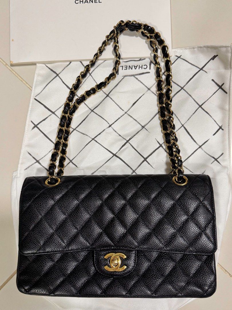 Chanel CF Classic Double Flap Small Black Caviar, Luxury, Bags ...
