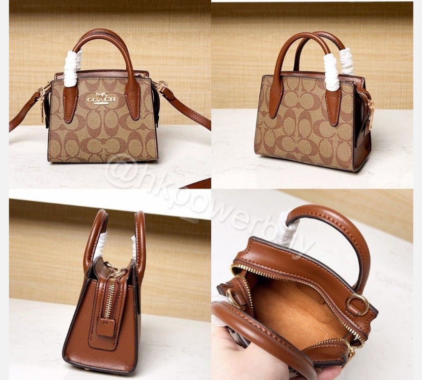 Coach Andrea Mini Carryall In Signature Canvas, Refined Calf Leather ...