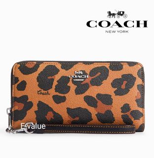 Coach Original GEORGIE SMALL WALLET IN SIGNATURE CANVAS WITH LEOPARD ...