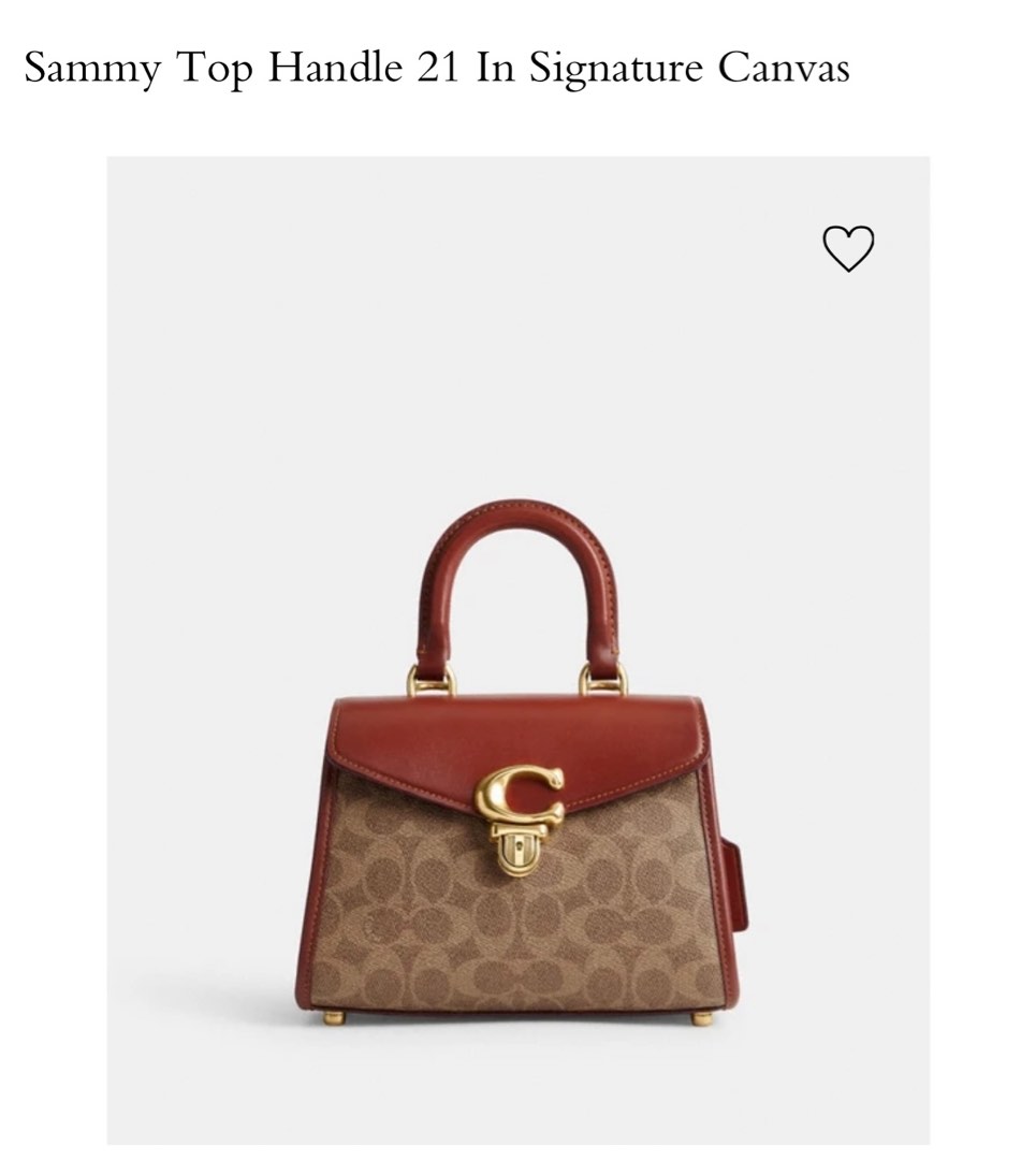 Coach Sammy Top Handle 21 In Black, Women's Fashion, Bags & Wallets ...