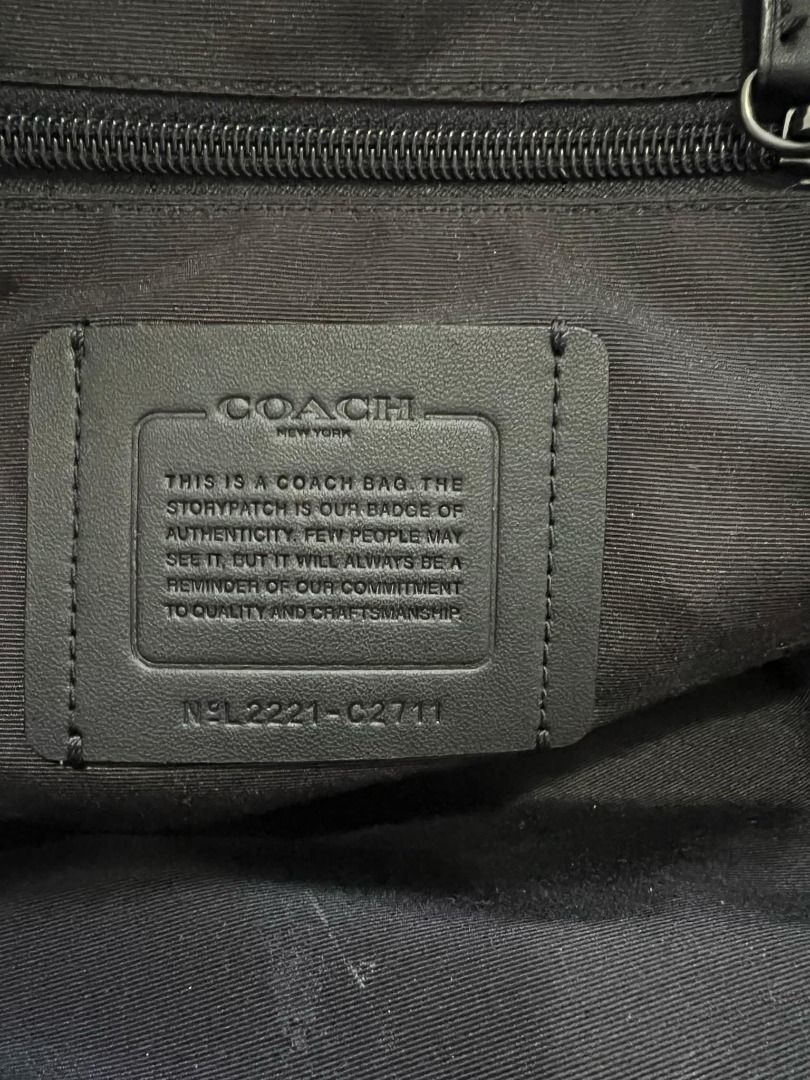 COACH Track Pack Signature Canvas Smooth calf leather C2711 Gray ...