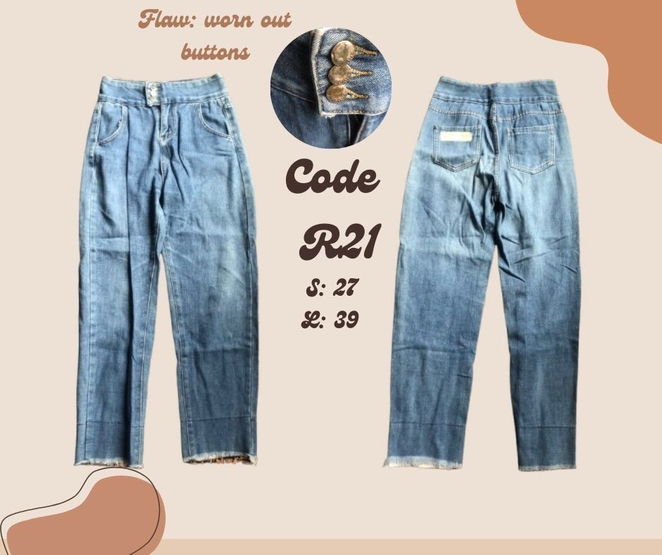 Code R21 Denim Pants w/ flaws, Women's Fashion, Bottoms, Jeans on Carousell