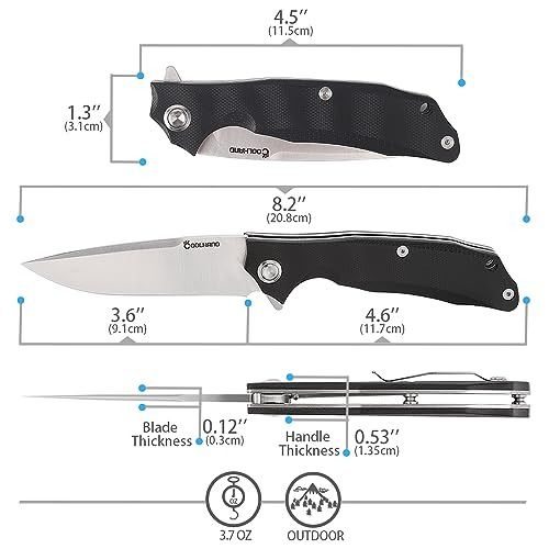 Cool Hand EDC Folding Knife with Clip, 4.6" Closed Ball Bearing Flipper ...