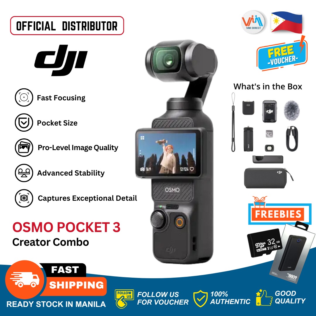 DJI Osmo Pocket 3, Vlogging Camera with 1'' CMOS & 4K/120fps Video, 3-Axis Stabilization, Fast ...