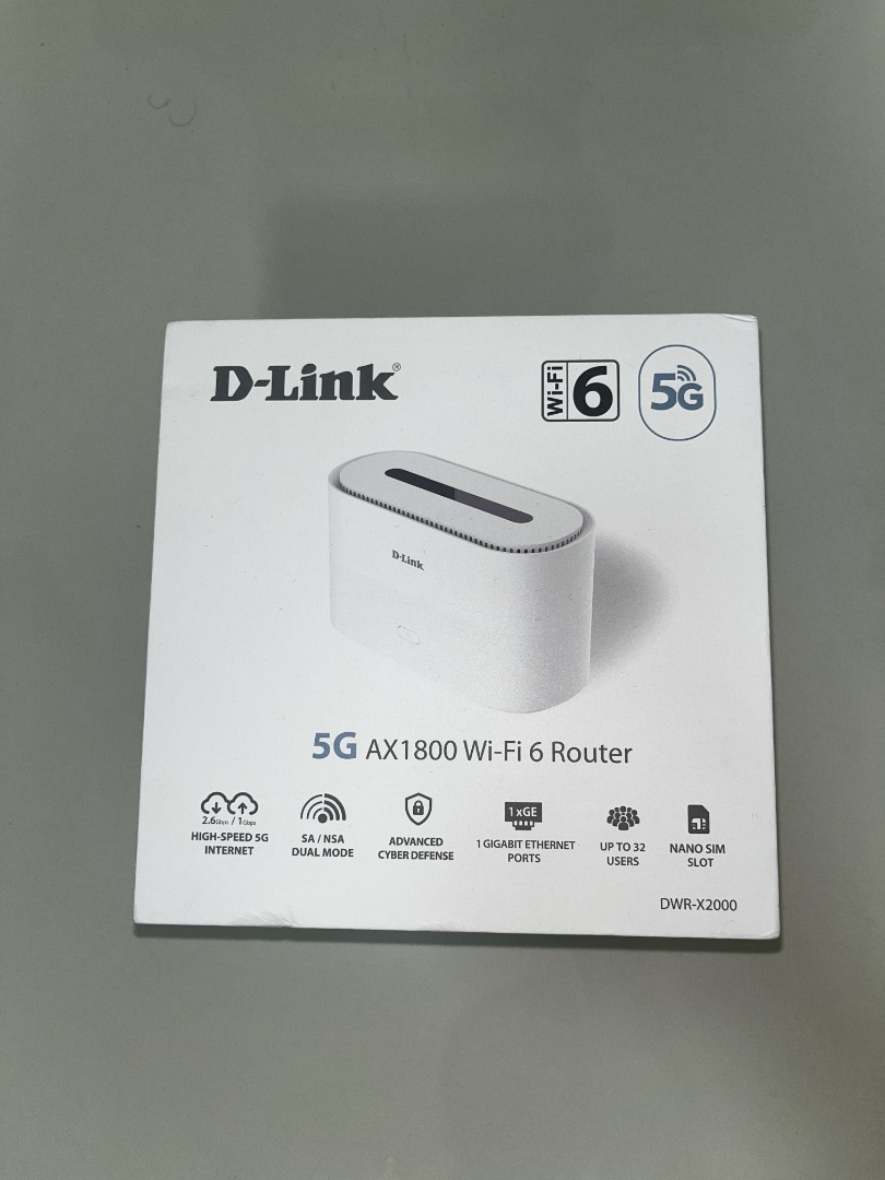 D-Link 5G NR AX1800 WiFi 6 Router DWR-X2000 (5G Sim Router), Computers ...