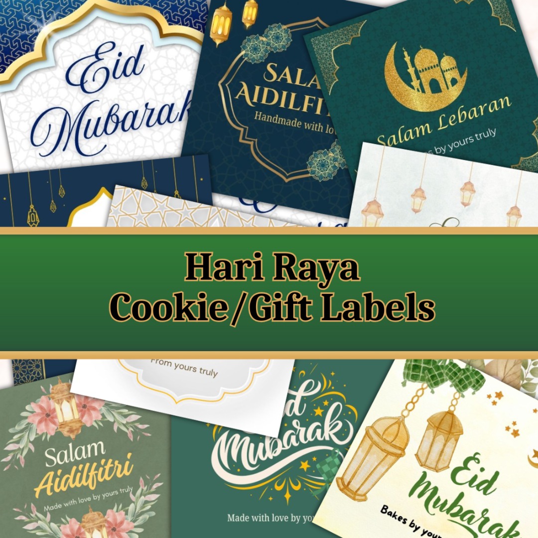 Hari Raya Themed Labels, For Cookie or Gift Labels, Gift Bag Stickers ...