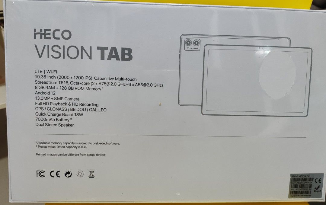 Heco Vision Tab Grey 128GB, Mobile Phones & Gadgets, Tablets, Android on Carousell