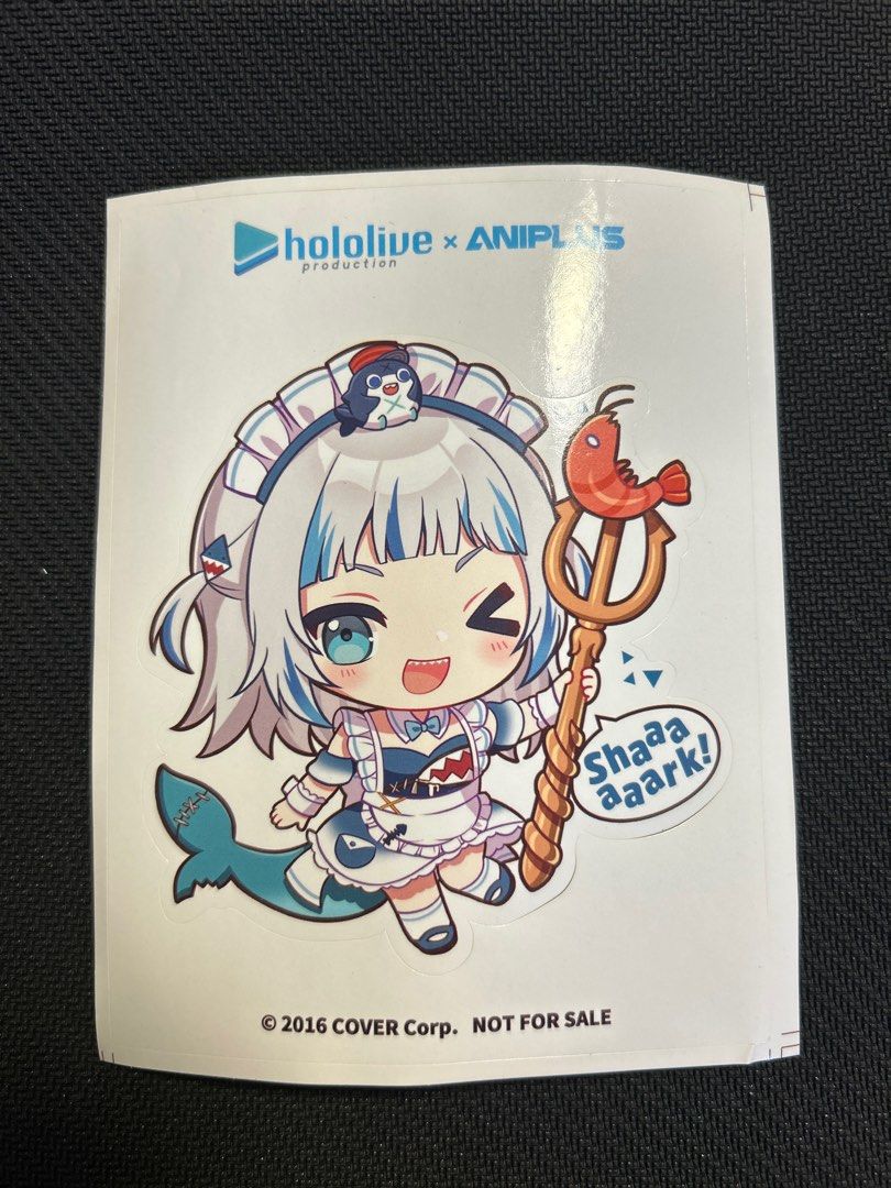Hololive Aniplus Gawr Gura sticker, Hobbies & Toys, Memorabilia & Collectibles, Stamps & Prints ...
