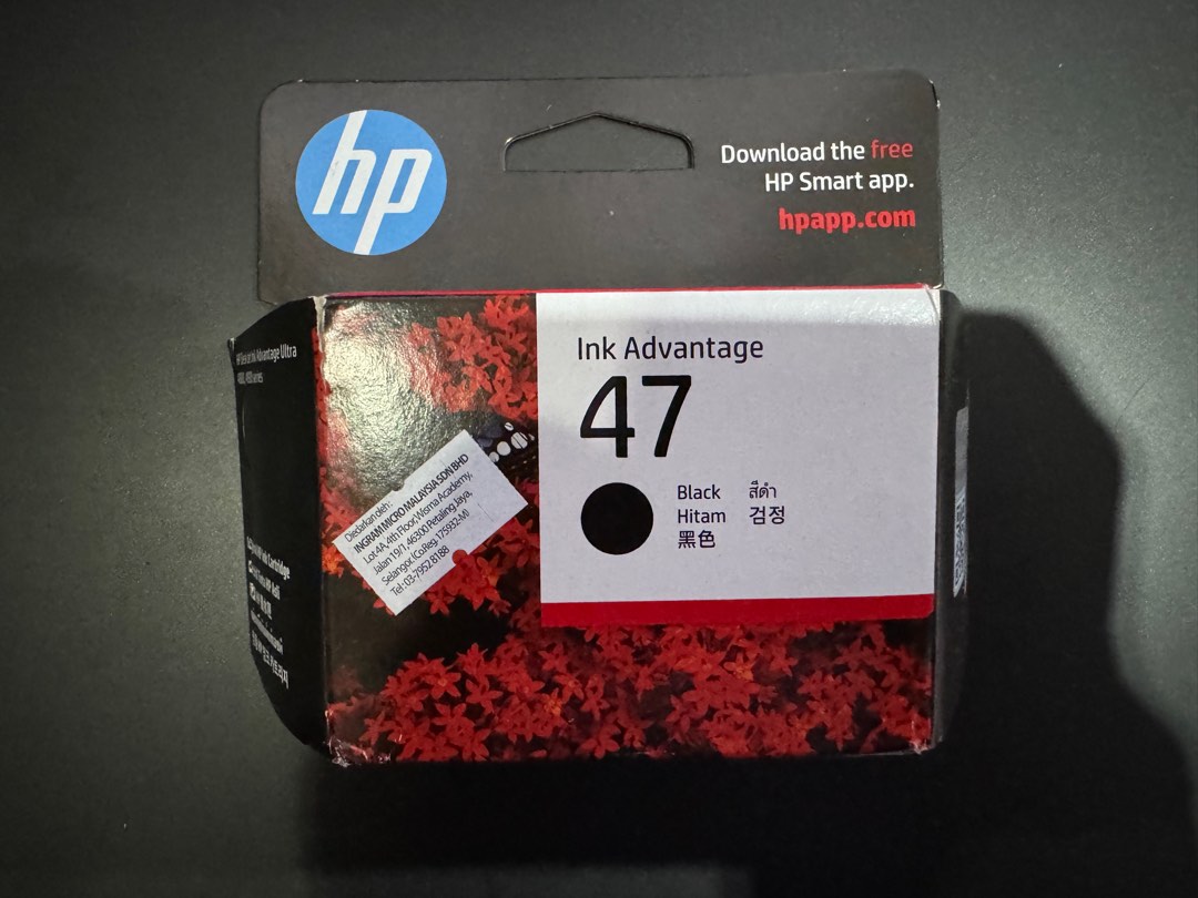 HP 47 Black Original Cartridge, Computers & Tech, Printers, Scanners ...