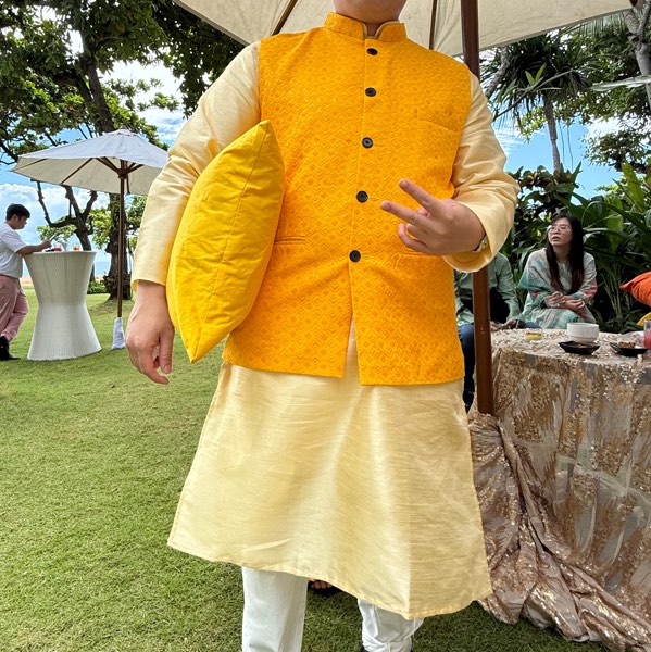 [INSTOCK] Indian Haldi outfit vest set, Men's Fashion, Coats, Jackets ...