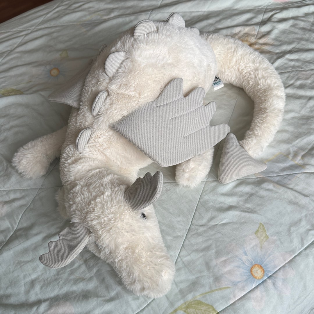 Jellycat Huge 66cm Snow Dragon White, Hobbies & Toys, Toys & Games on ...