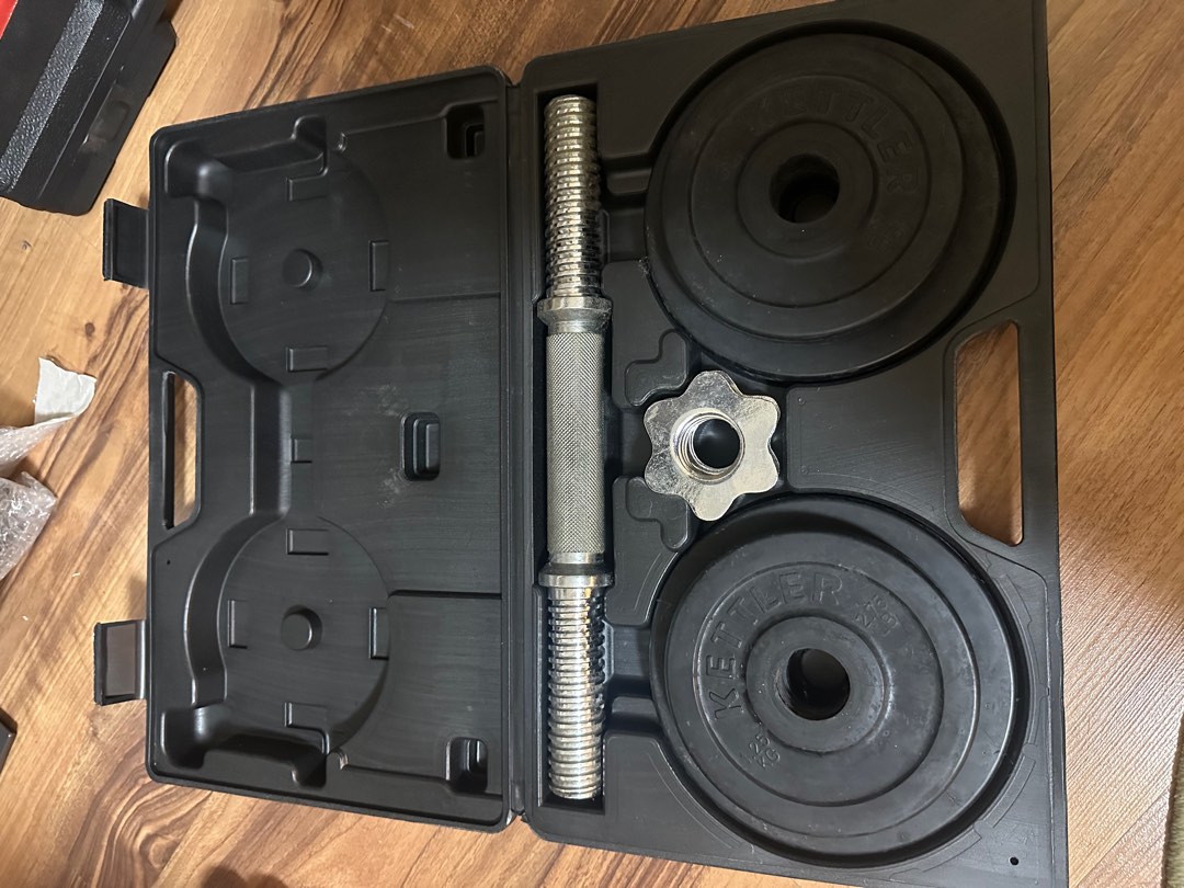 Kettler rubberised Dumbbell Set (10 KG) , Sports Equipment, Exercise ...