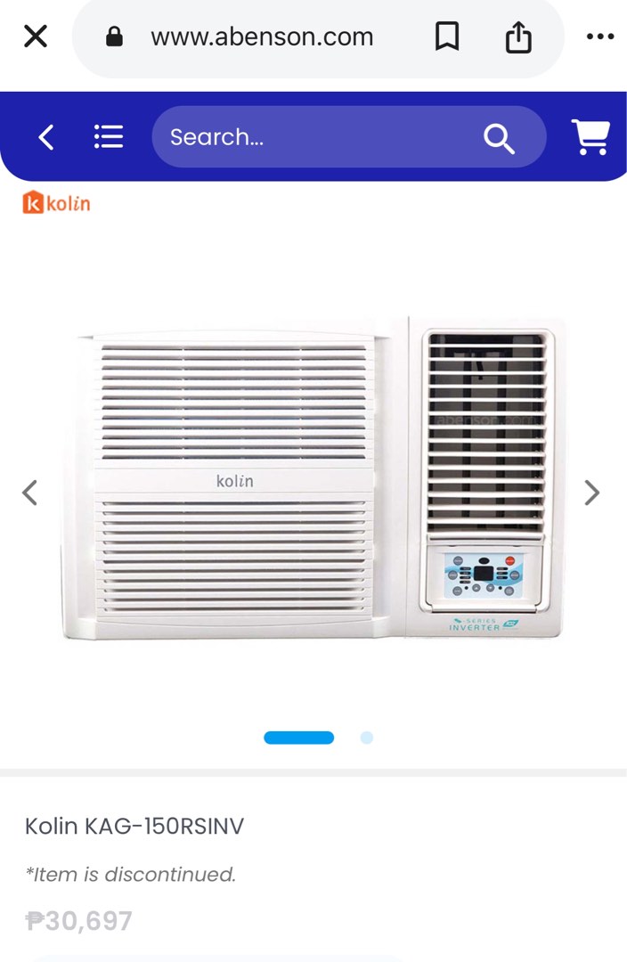 Kolin window type inverter aircondition, TV & Home Appliances, Air ...