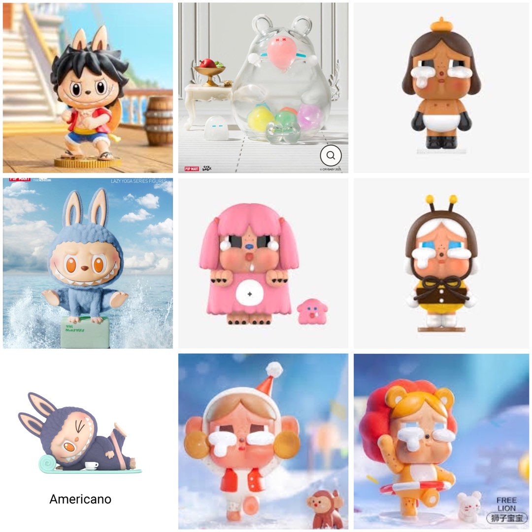 Labubu (monsters one piece, lazy yoga) / Crybaby (monster tears, crying ...