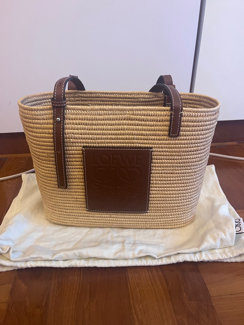 Loewe straw raffia basket bag, Luxury, Bags & Wallets on Carousell