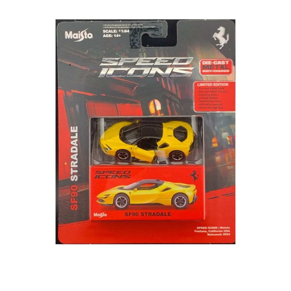 Maisto 1/64 Scale Ferrari SF90 Stradale Yellow Speed Icons 15700-24D-YL ...