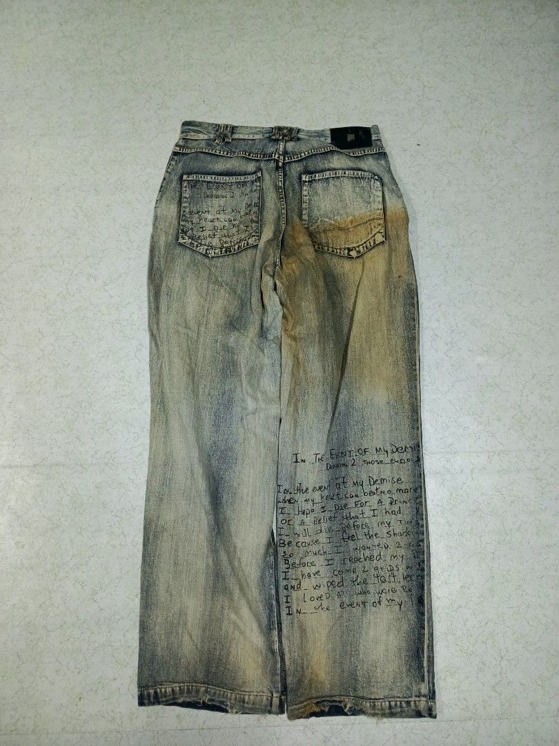 Makaveli Branded Tupac 2pac Denim Baggy Jeans Pants HIPHOP Gray, Men's ...