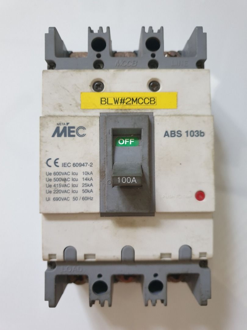 META MEC ABS 103b MCCB 100A 100 AMP 3-POLE CIRCUIT BREAKER, Commercial ...