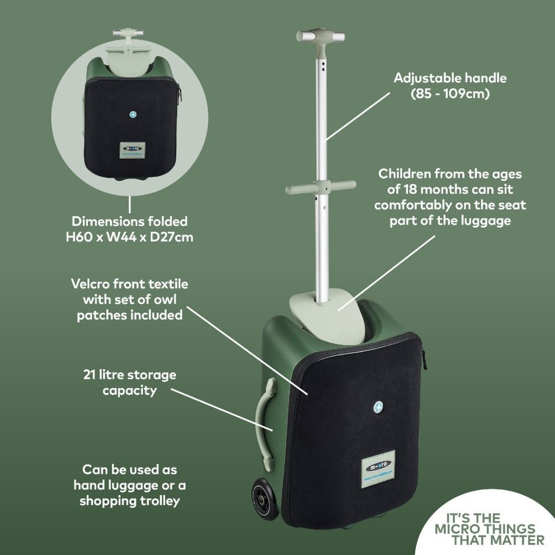 Micro eazy cabin luggage rideable ride on kids, Hobbies & Toys, Travel, Luggages on Carousell