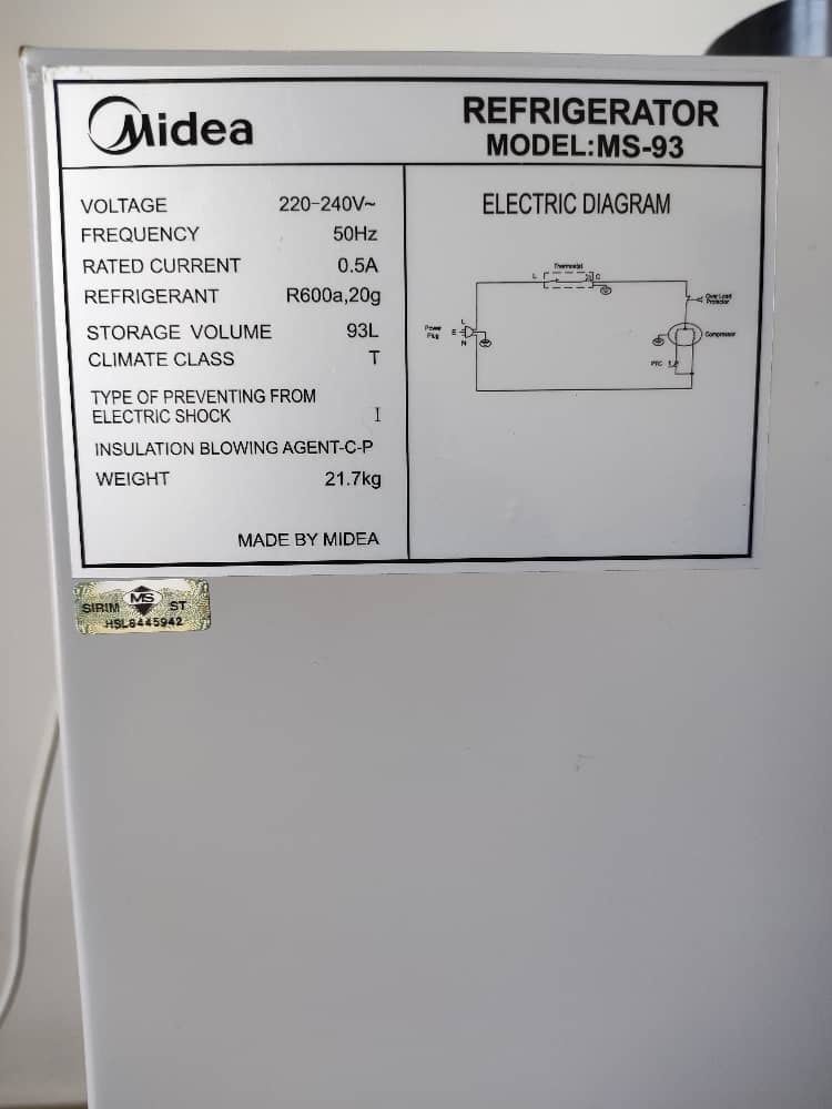 Midea Single Door Fridge, Announcements on Carousell