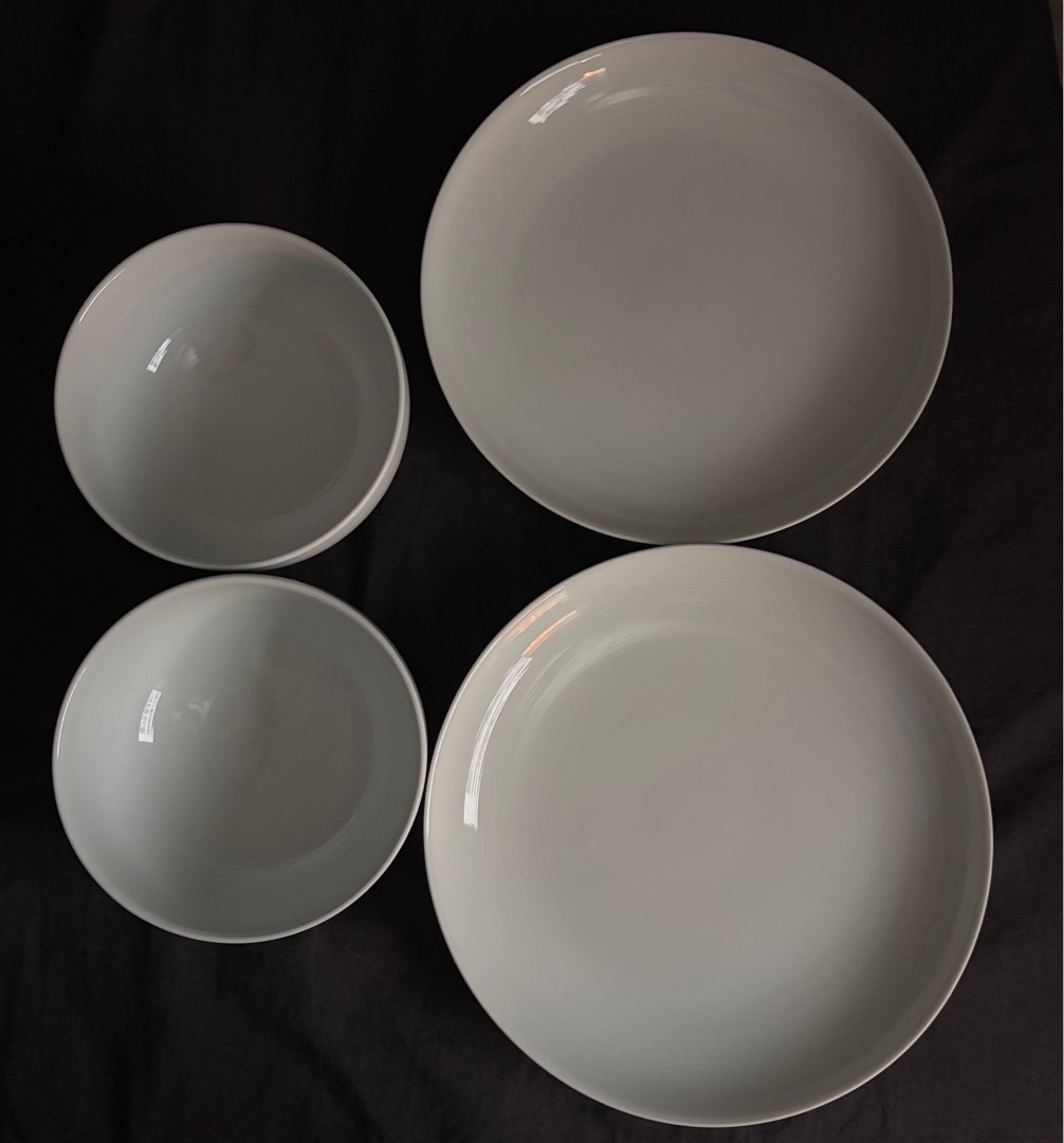 MUJI bowl and big plate 4pc set @ 20, Furniture & Home Living ...