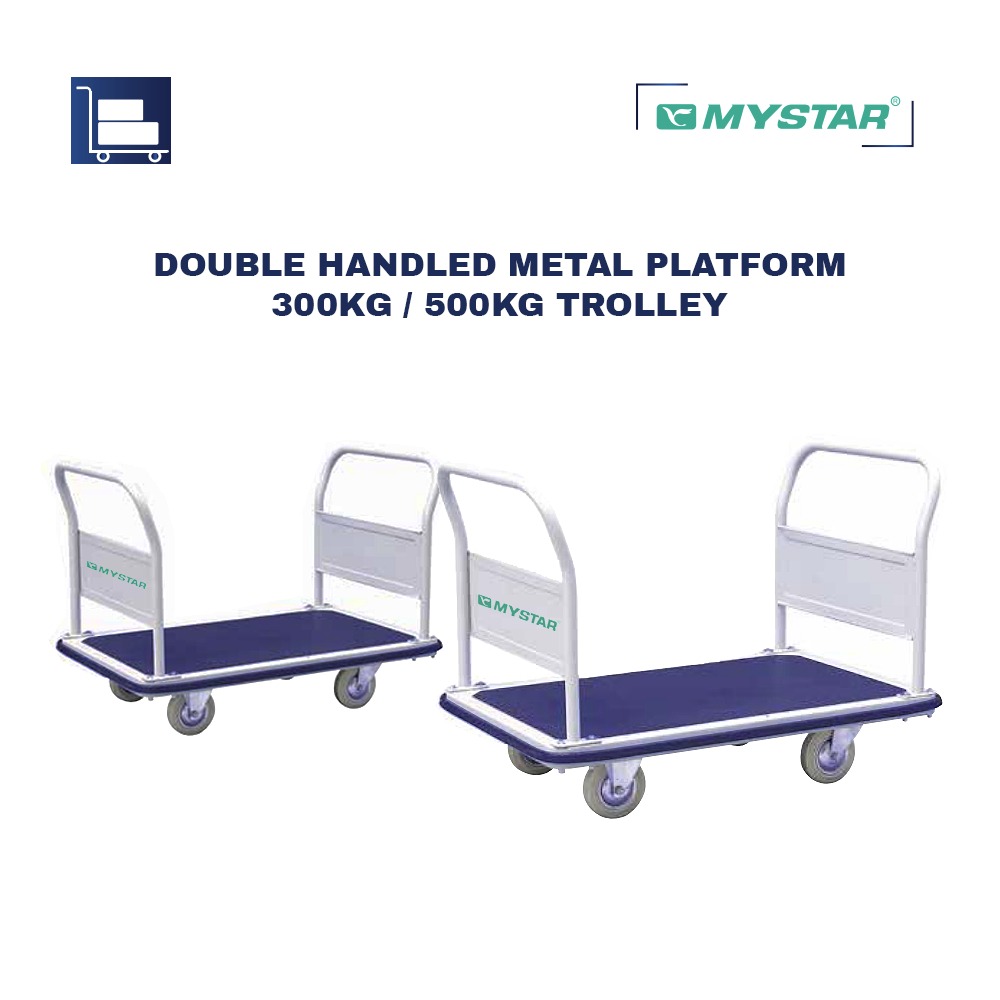 MYSTAR Double Handed Metal Platform Trolley 300KG / 500KG, Hobbies ...