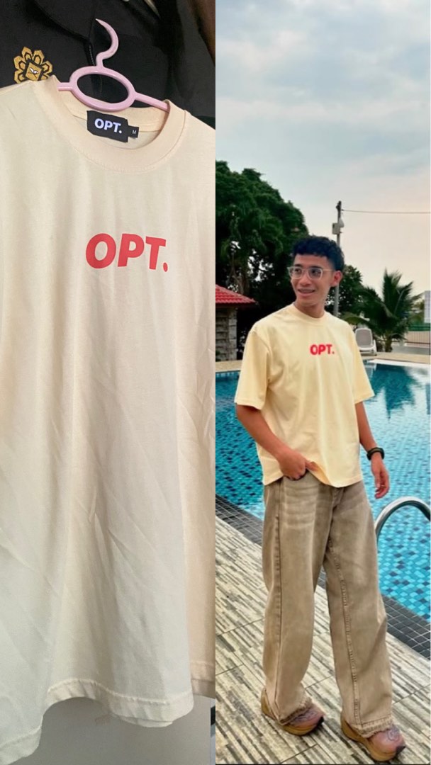 OPT CLASSIC TEE (SOFT YELLOW) - SIZING M SIAP DUSTBAG, Men's Fashion ...