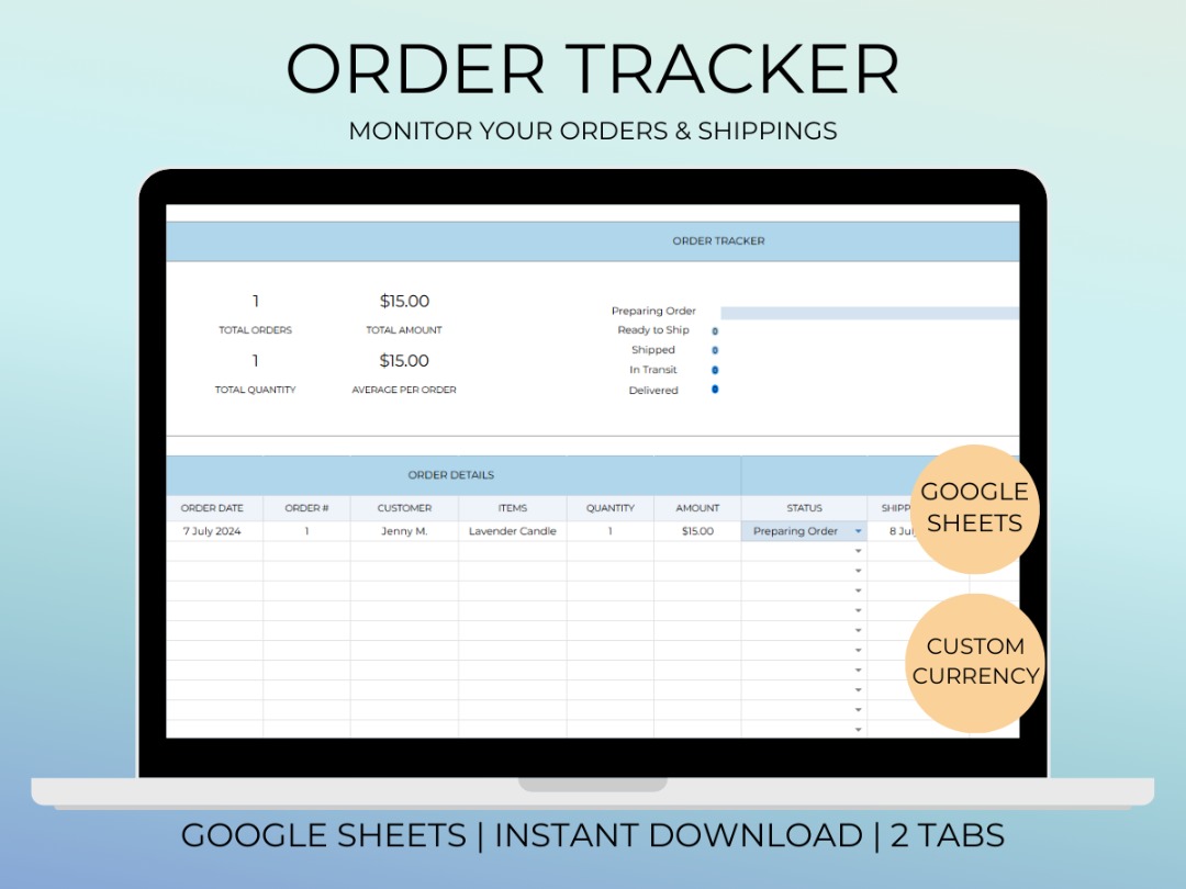 Order Tracker Spreadsheet | Small Business | Order Tracker | Google ...