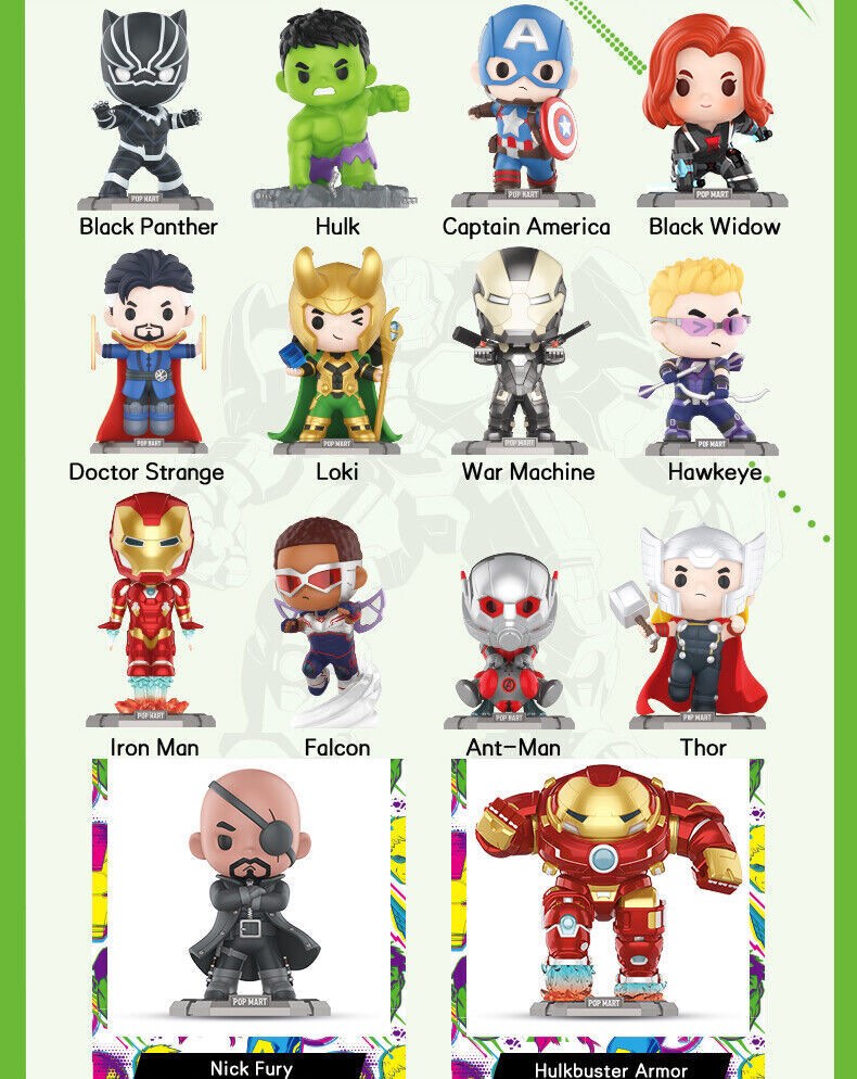 Popmart Avengers Collection (Ironman, Black Widow, Hwakeye), Hobbies ...