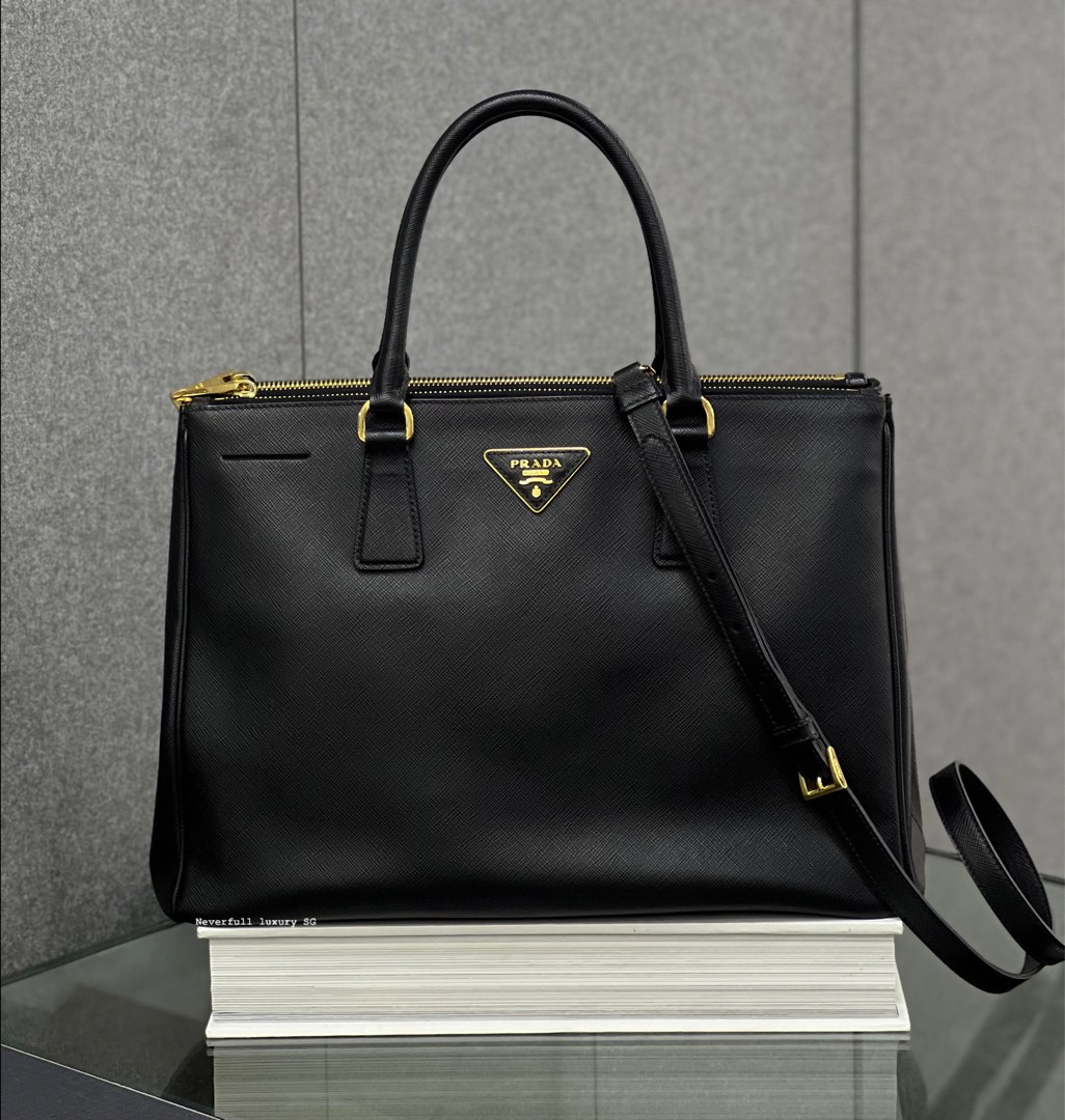 Prada Large Galleria Tote Bag Black Saffiano Leather, Luxury, Bags ...
